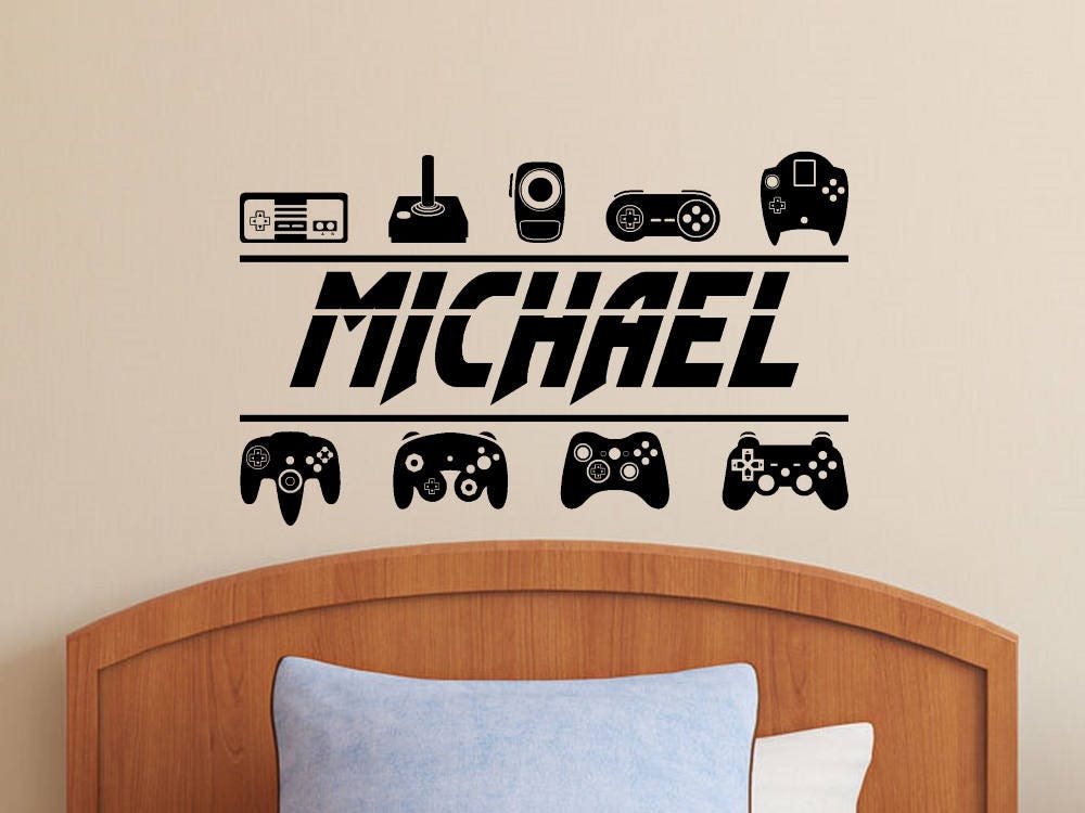Game Controllers Personalized Wall Decal - Etsy Canada