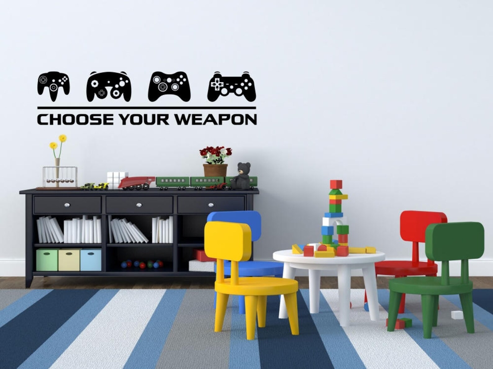 Video Game Decor Wall Decal Choose Your Weapon Game | Etsy