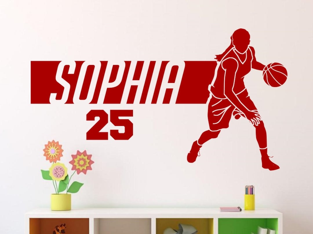 Girl Basketball Player With Personalized Name - Custom Vinyl Decal ...
