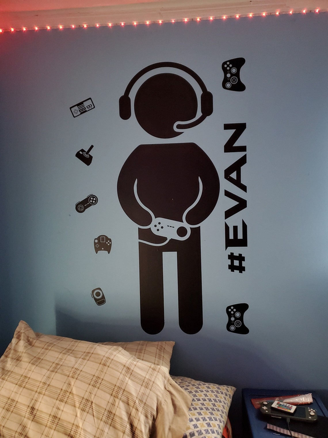 Video Game Decor Gamer Wall Decal Personalized Name Decal - Etsy