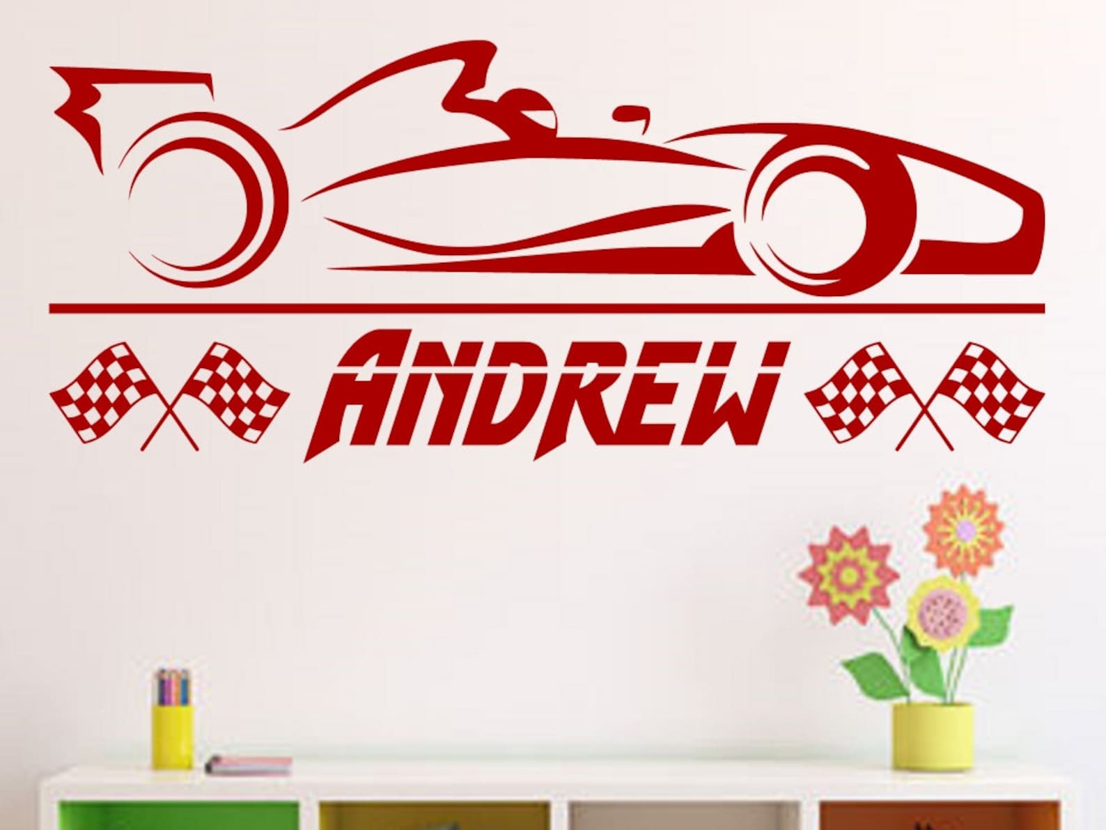 Formula 1 Race Car With Personalized Name | Custom Vinyl Wall Decal for ...