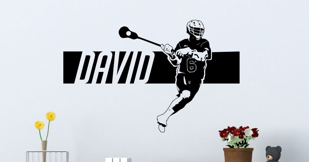 Lacrosse Wall Decal/Sticker Personalized Player Name and | Etsy