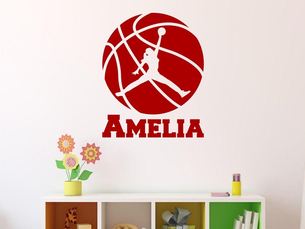 Girl Basketball Player with Personalized Name Custom Vinyl | Etsy