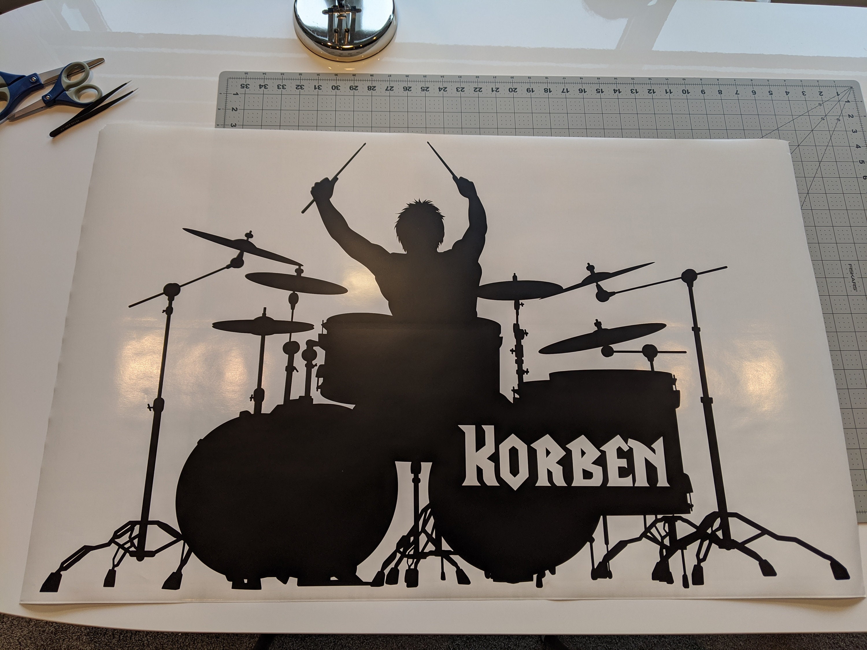 Rock Band Drummer Personalized Wall Decal - Etsy