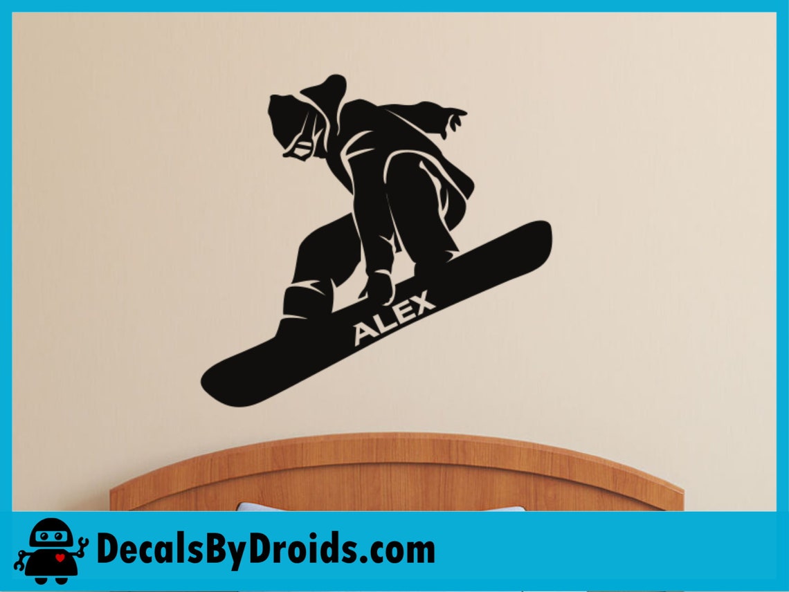 Snowboarder Wall Decal With Personalized Name Custom Vinyl - Etsy