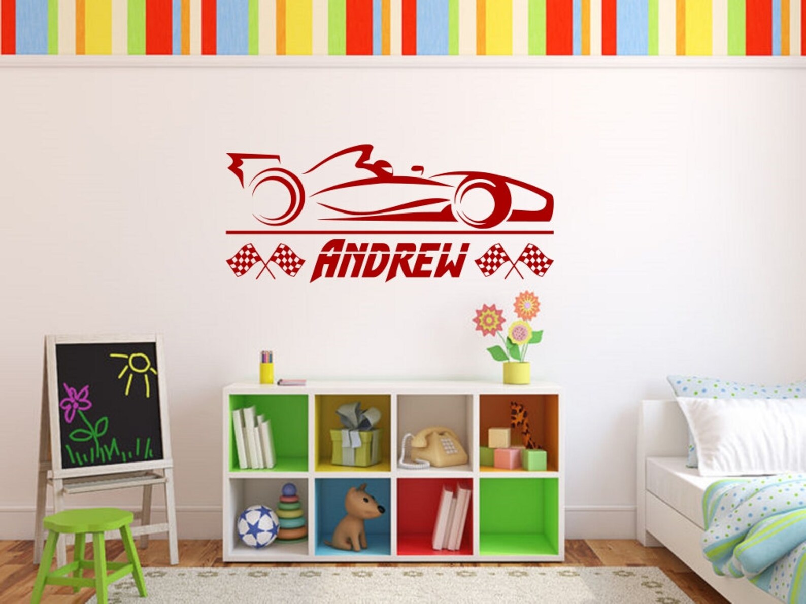 Formula 1 Race Car With Personalized Name | Custom Vinyl Wall Decal for ...