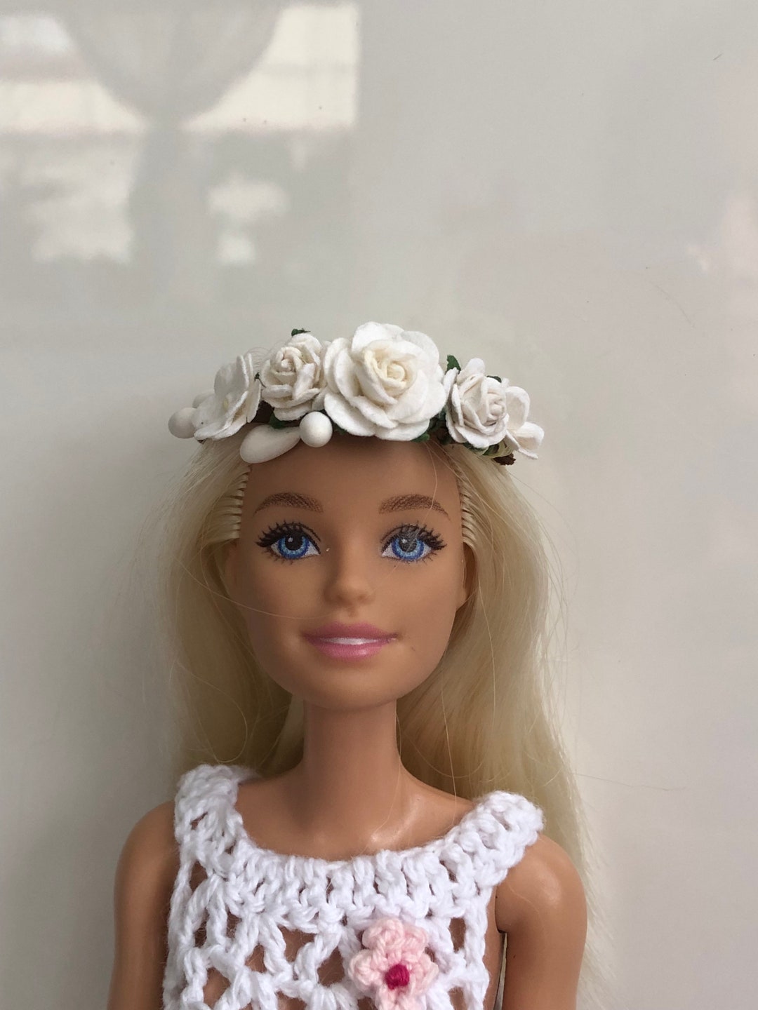Doll Flower Crown, White Flower Crown, Fashion Doll Attribute, Cute ...
