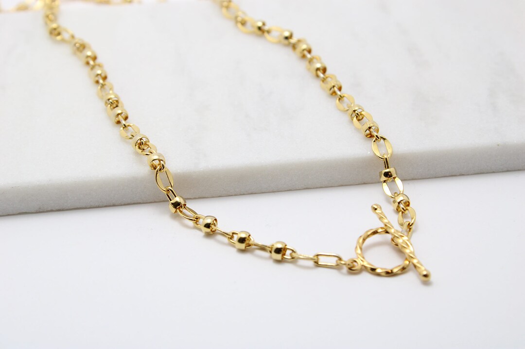Chain Necklace With Toggle, Toggle Closure Necklace, Statement Chain ...