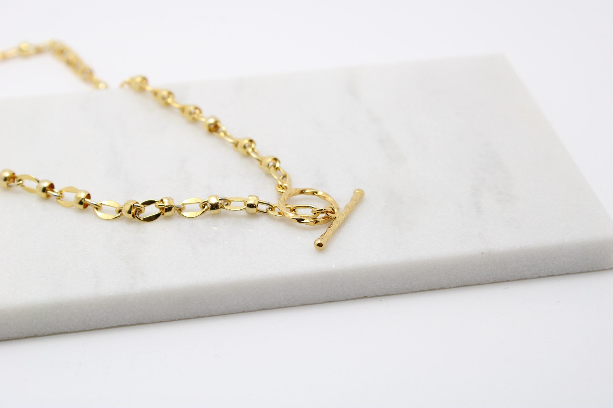 Chain Necklace With Toggle, Toggle Closure Necklace, Statement Chain ...