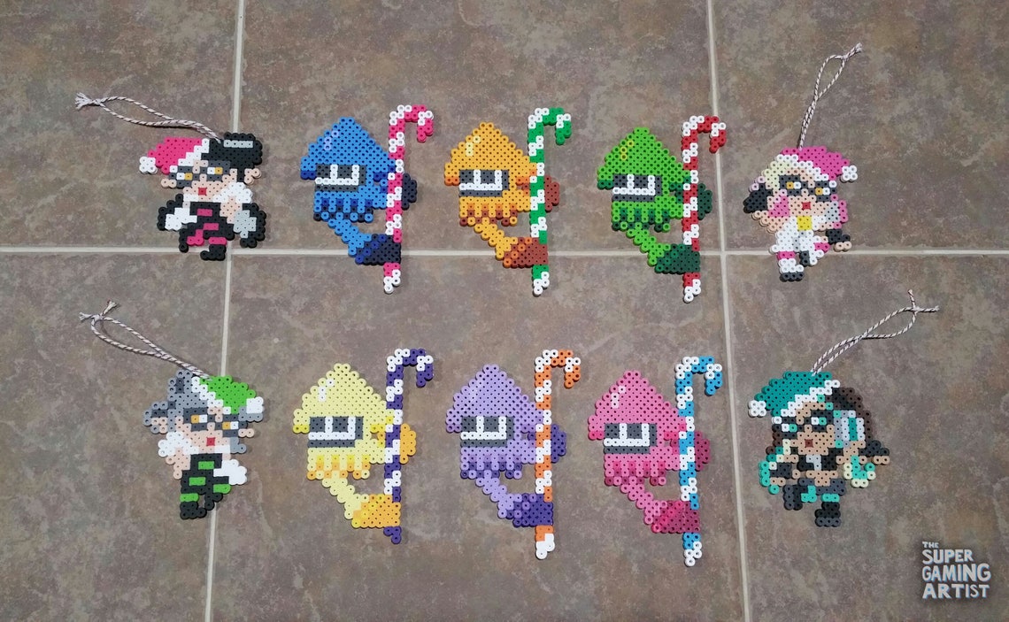 Splatoon Christmas Ornaments Squid Sisters Pearl & Marina - Etsy