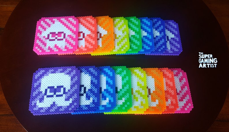 Splatoon Perler Rainbow Coaster Set Perler Coaster | Etsy