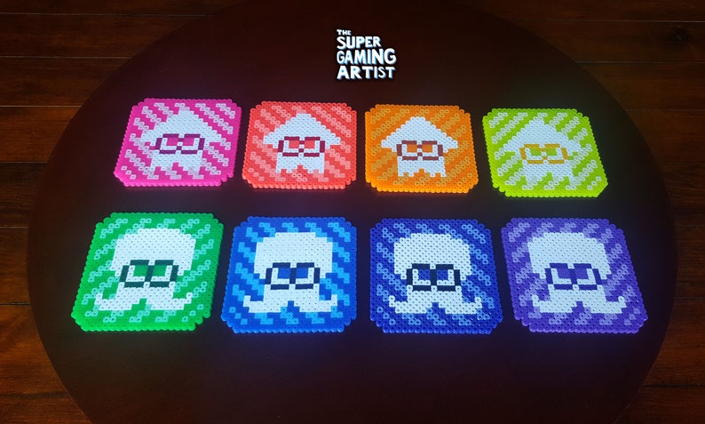 Splatoon Perler Rainbow Coaster Set Perler Coaster | Etsy