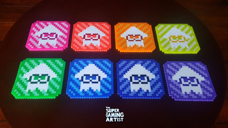 Splatoon Perler Rainbow Coaster Set Perler Coaster - Etsy