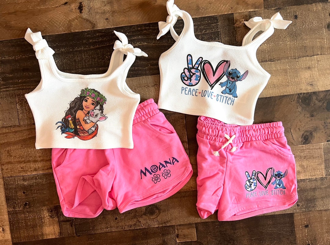 Princess Rapunzel Crop Shorts, Girls Jasmine Tangled Tank, Little ...