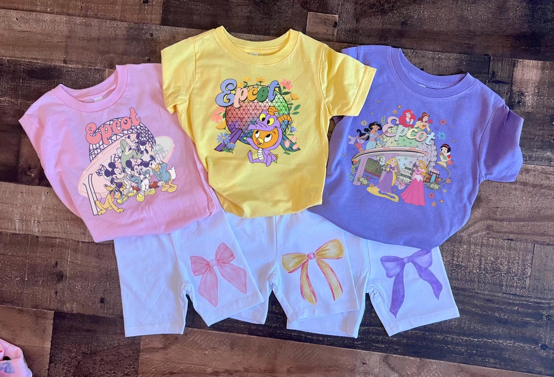 Kids Epcot Shirt Set, Girls Boy Spaceship Earth Tshirt, WDW Biker Short ...