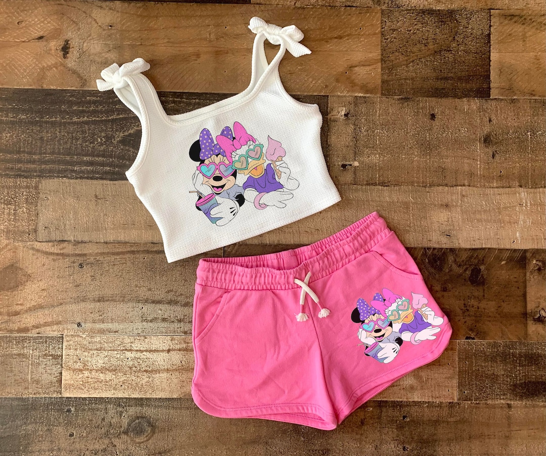 Girls Disney Minnie Crop Set, Daisy Duck Best Friend Tank, Girls Disney ...