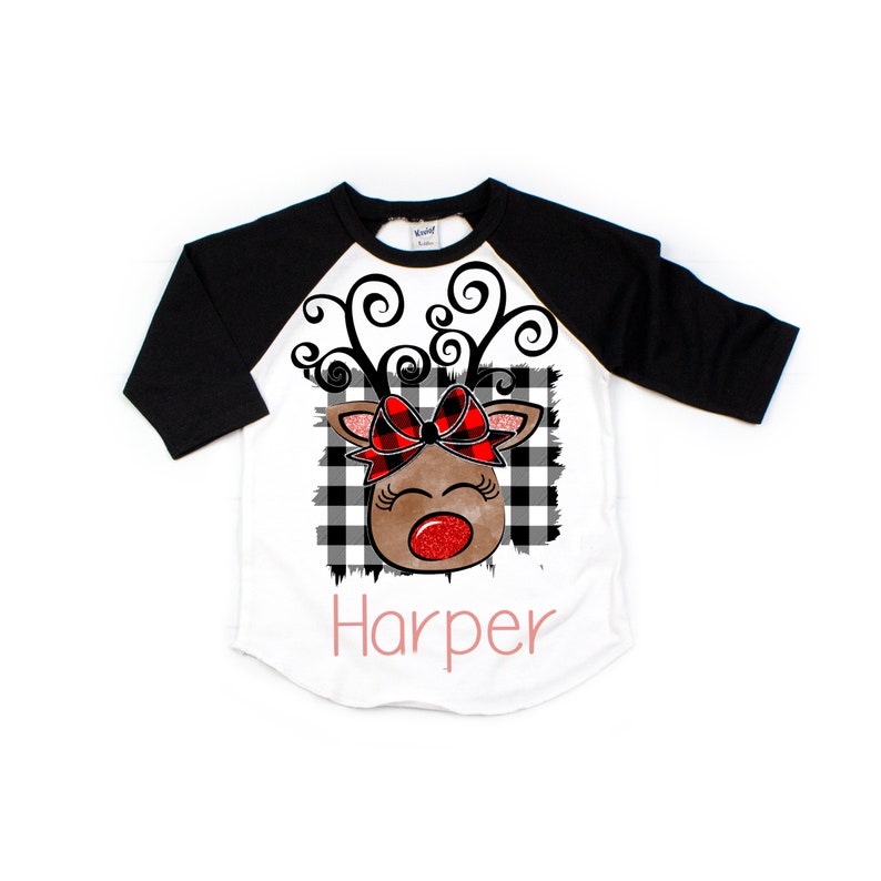 Personalized Christmas Raglan Kids Custom Santa Shirt | Etsy