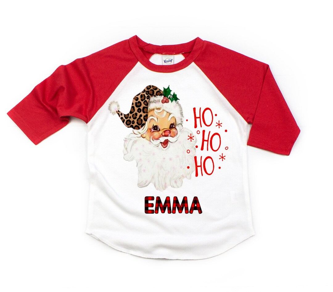 Girls Santa Shirt, Christmas Leopard Girls Toddler, Christmas Eve Shirt ...