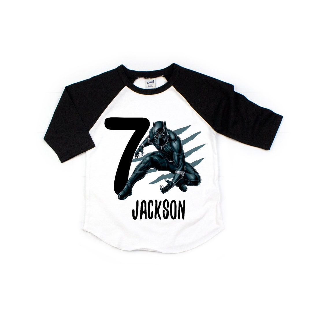 Black Panther Birthday Shirt, Boys Black Panther Raglan, Wakanda Shirt ...