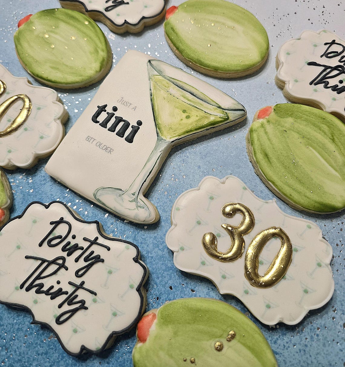 Just a Tini Bit Older, Dirty Thirty, Martini Decorated Sugar Cookies ...