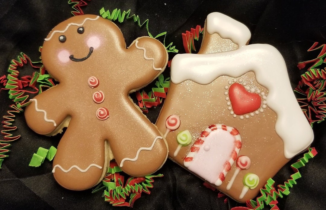 Gingerbread Decorated Sugar Cookie Gift Set, Teacher Gift, Gingerbread ...