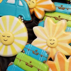 Summer Vacation Cookies One Dozen, Custom Sugar Cookies. Vacation ...