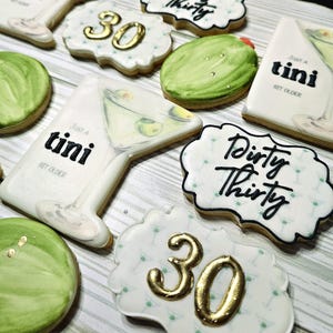Just a Tini Bit Older, Dirty Thirty, Birthday Party Sugar Cookies ...