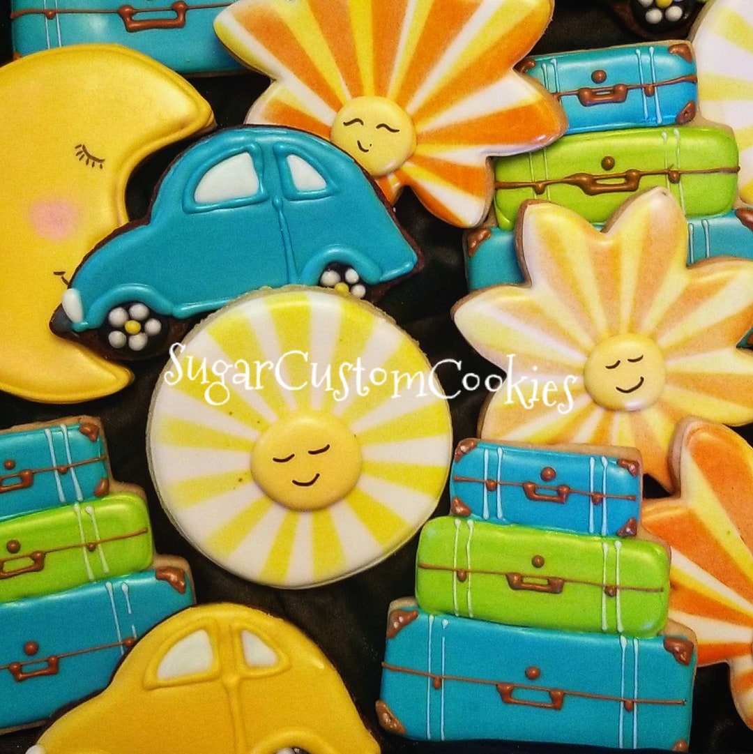 Summer Vacation Cookies One Dozen, Custom Sugar Cookies. Vacation ...