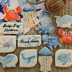 Under the Sea Sugar Cookies, Oneder the Sea, Ocean Animal Party Favors ...