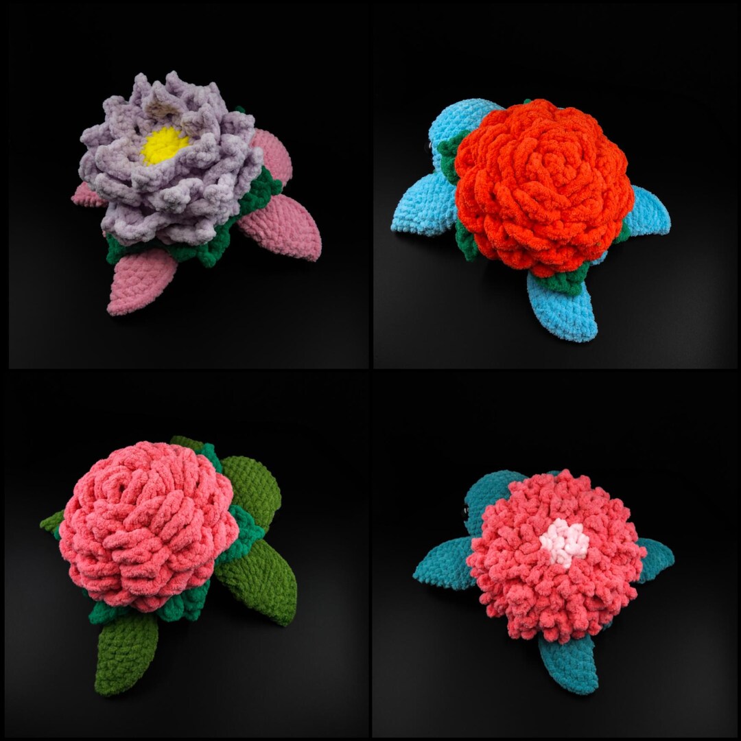 Amigurumi Turtle. Actual Plushie. Big Eyes Turtle. Flower Turtle. Cute ...