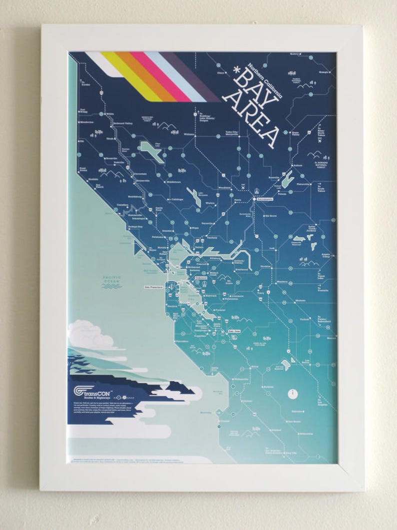 Transcon Maps: BAY AREA - Etsy