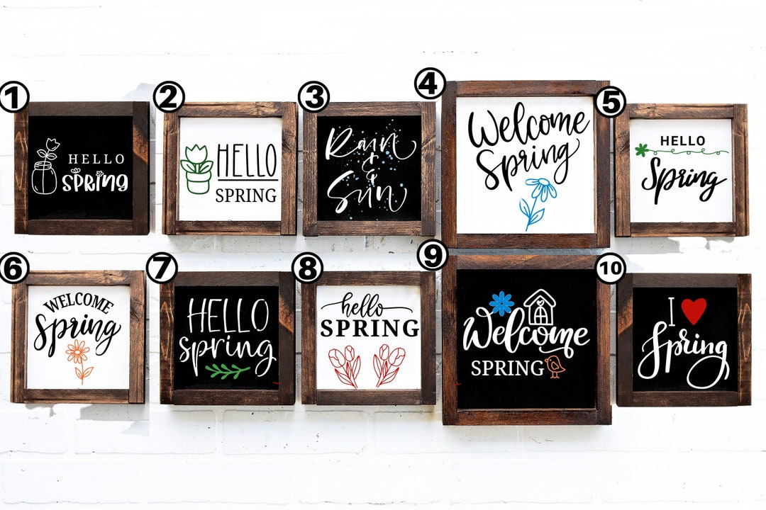 The Spring Collection Hello Spring Sign Fresh Cut Flowers Sign Bloom ...