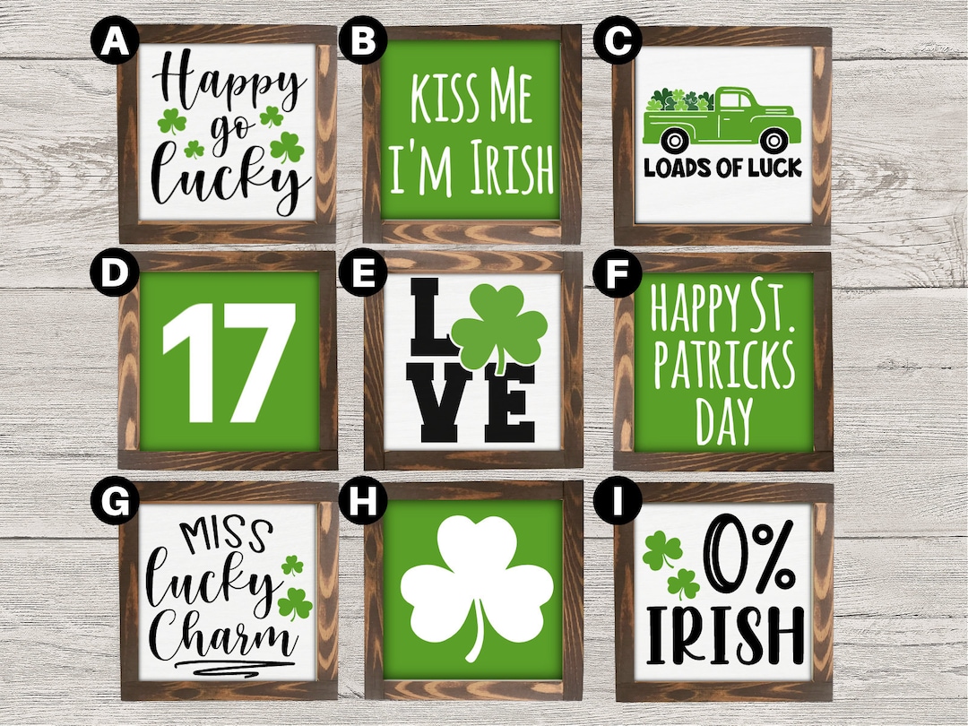 St. Patrick's Day Mini Wooden Signs, St. Patrick's Day Tiered Tray ...