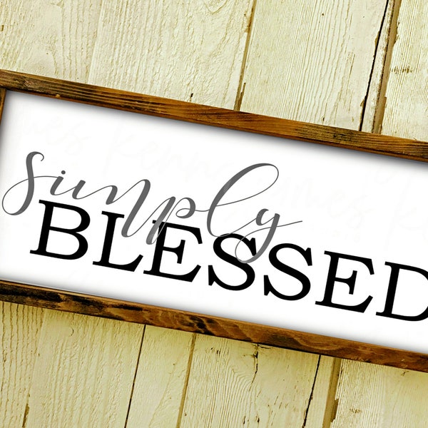 Simply Blessed Wood Sign - Etsy