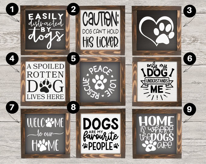 Dog Mini 7 & 6 Signs for Tiered Trays Tiered Tray Decor Coffee Bar Sign ...