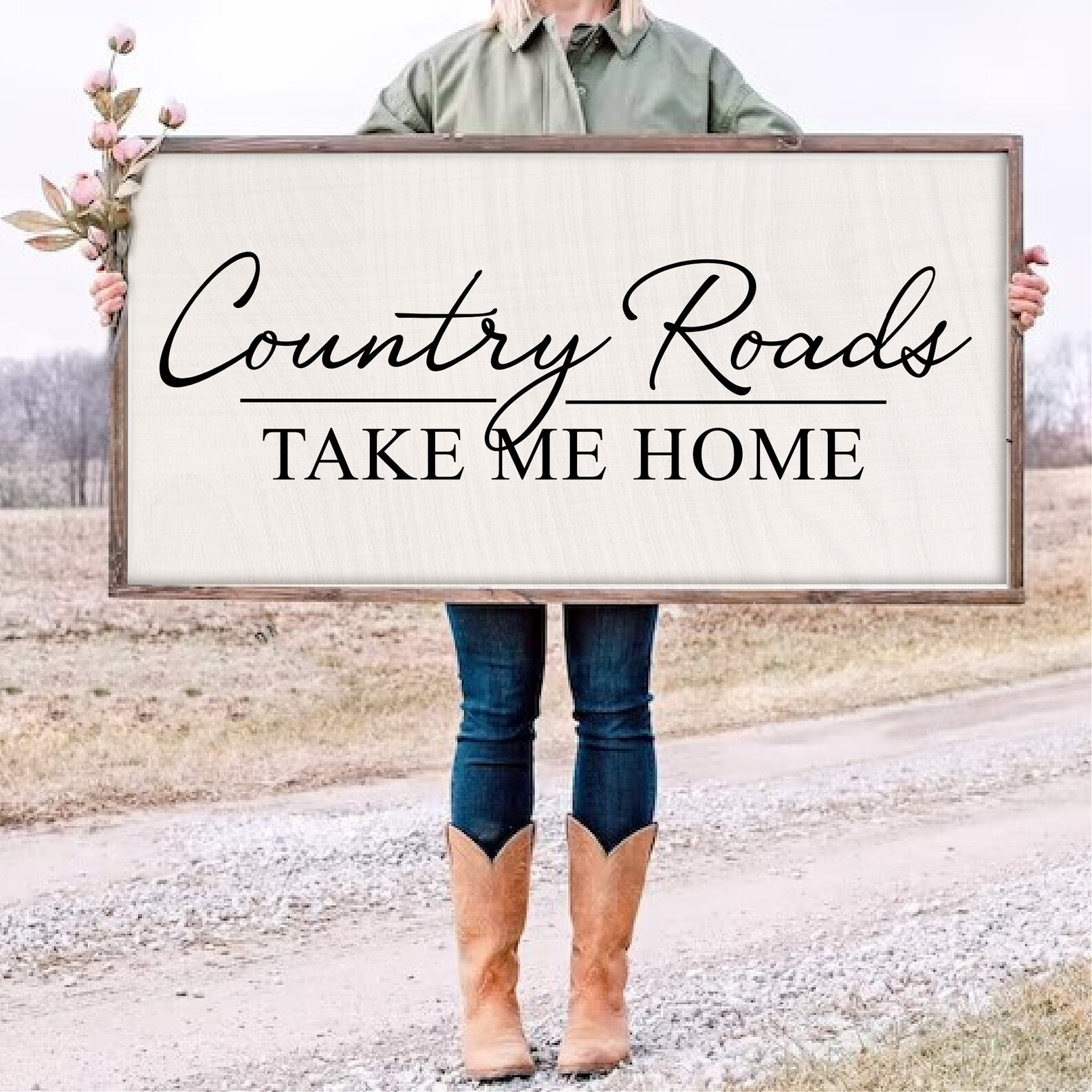 Country Roads Take Me Home 2 Rustic Sign Country Sign | Etsy