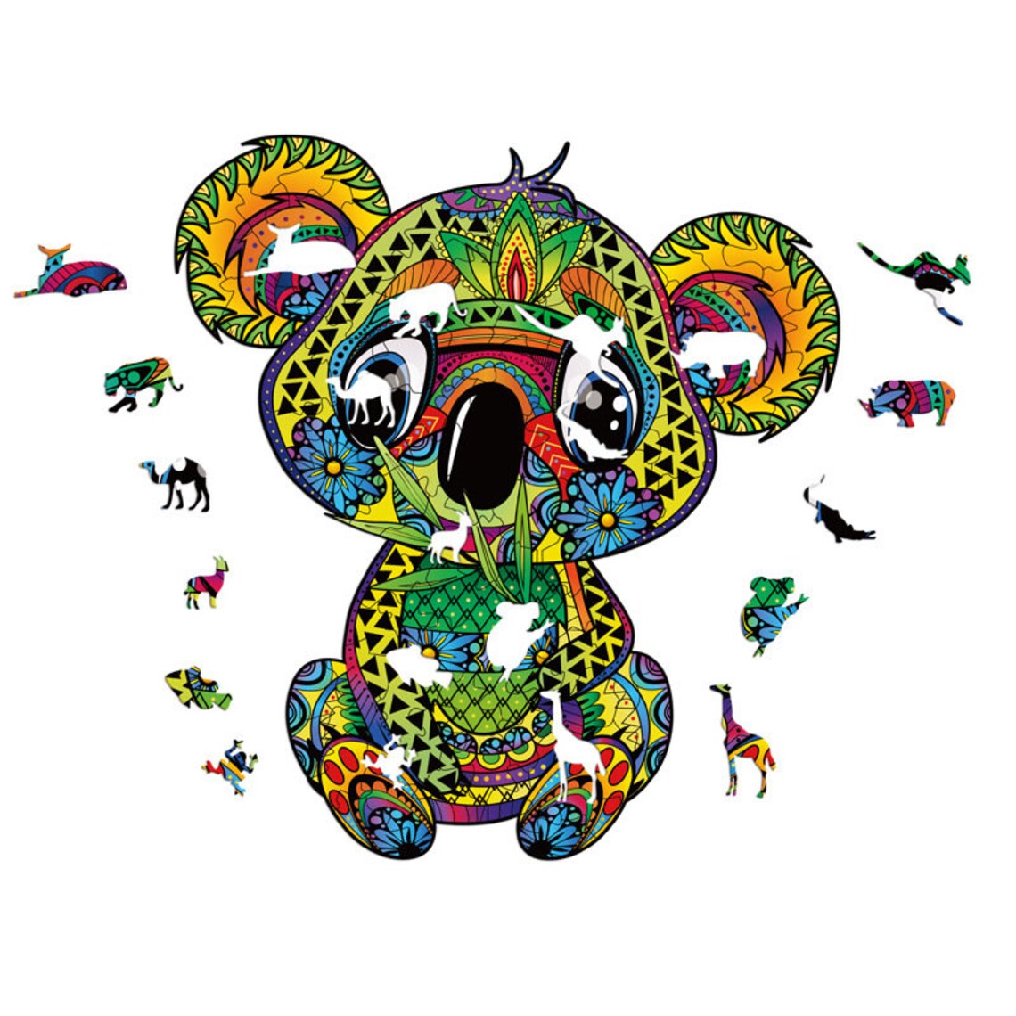 3D Wooden Koala Puzzle With Gift Box Animals Shape Puzzle - Etsy