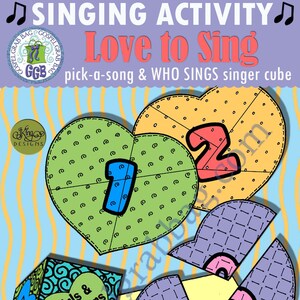 Primary Music Singing Activity, “love to Sing” Puzzle Pick-a-song, and ...