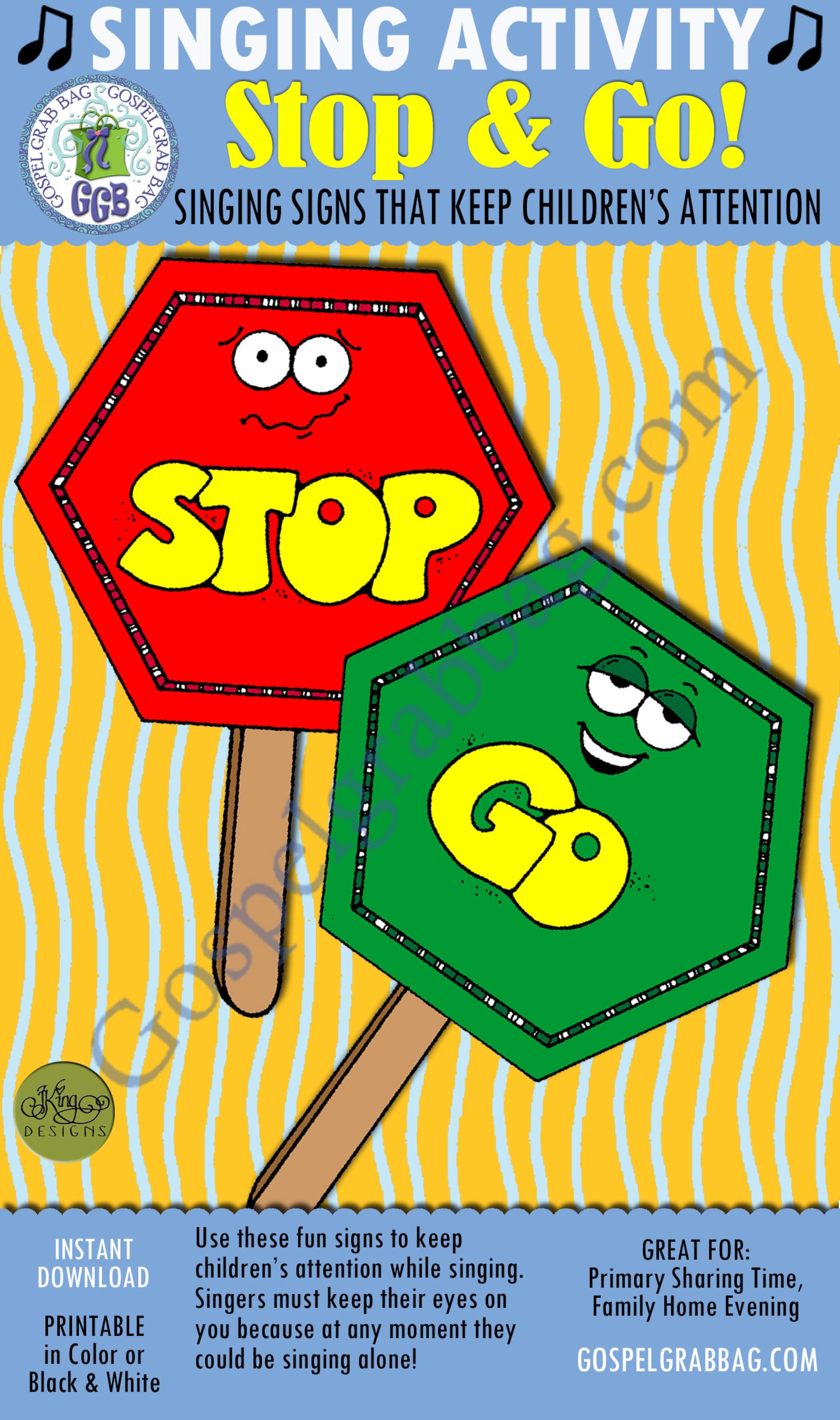 Primary Music Singing Activity, “stop and Go! Commands to Stop or Start ...