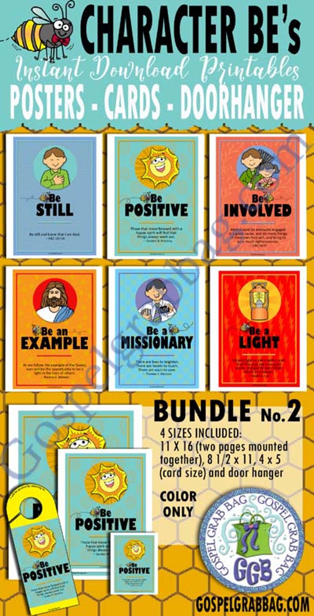 Come Follow Me BUNDLE 2 character Be's: Be Still, Positive, Involved ...