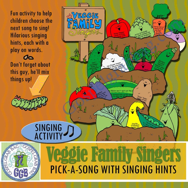 Music Singing Fun Activity Veggie Family Singers Pick-a-song With ...