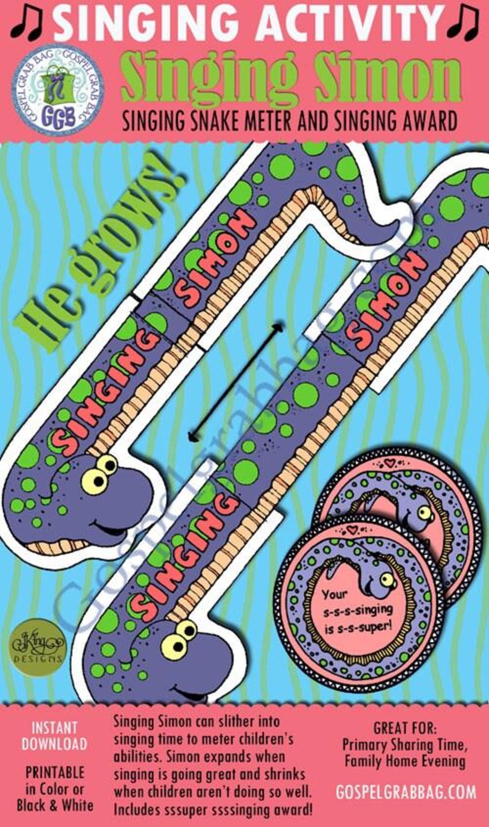 Primary Music Singing Activity, “singing Simon” Singing Meter/commands ...