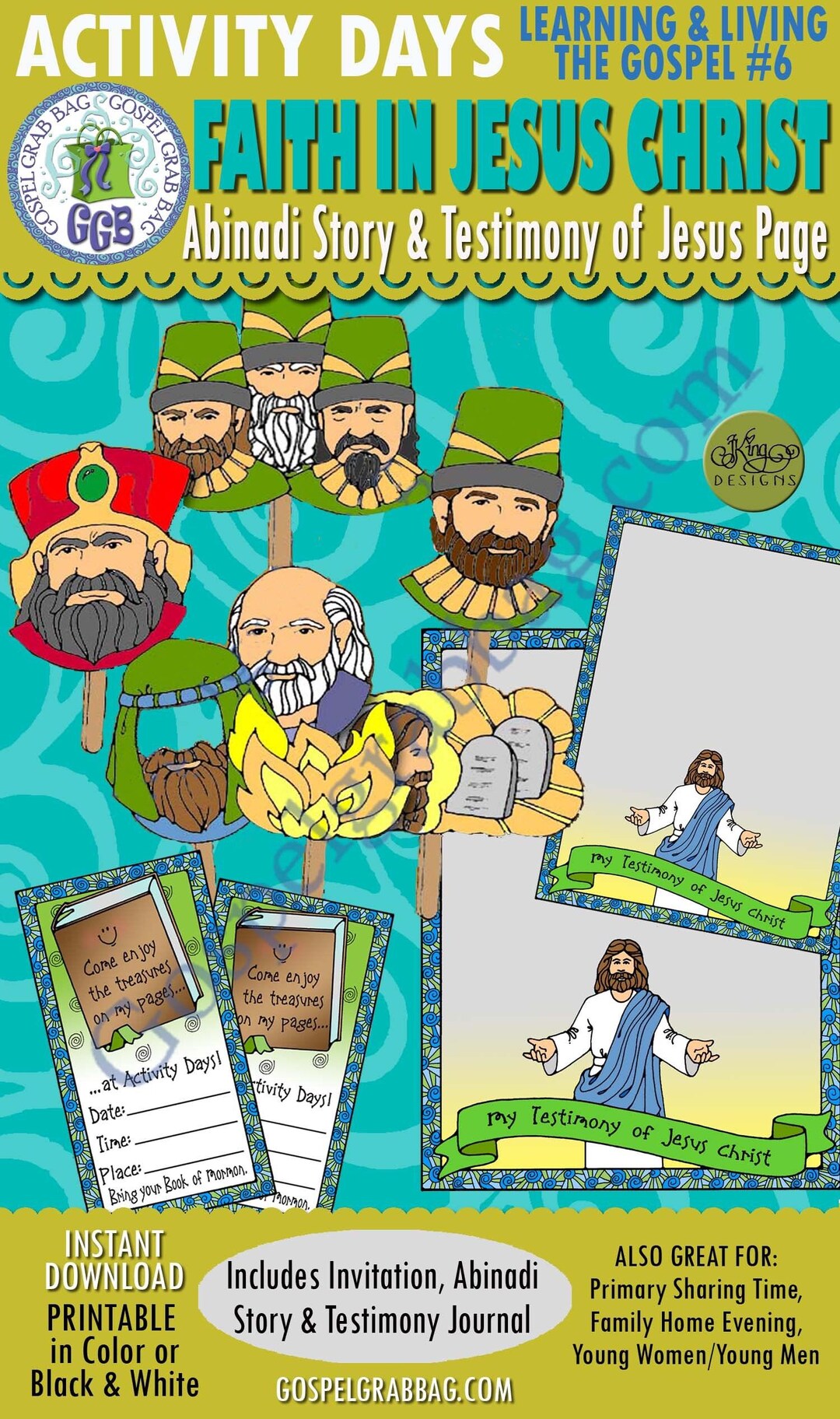 Activity Days Learning & Living the Gospel GOAL 6 PRINTABLE Invitation ...