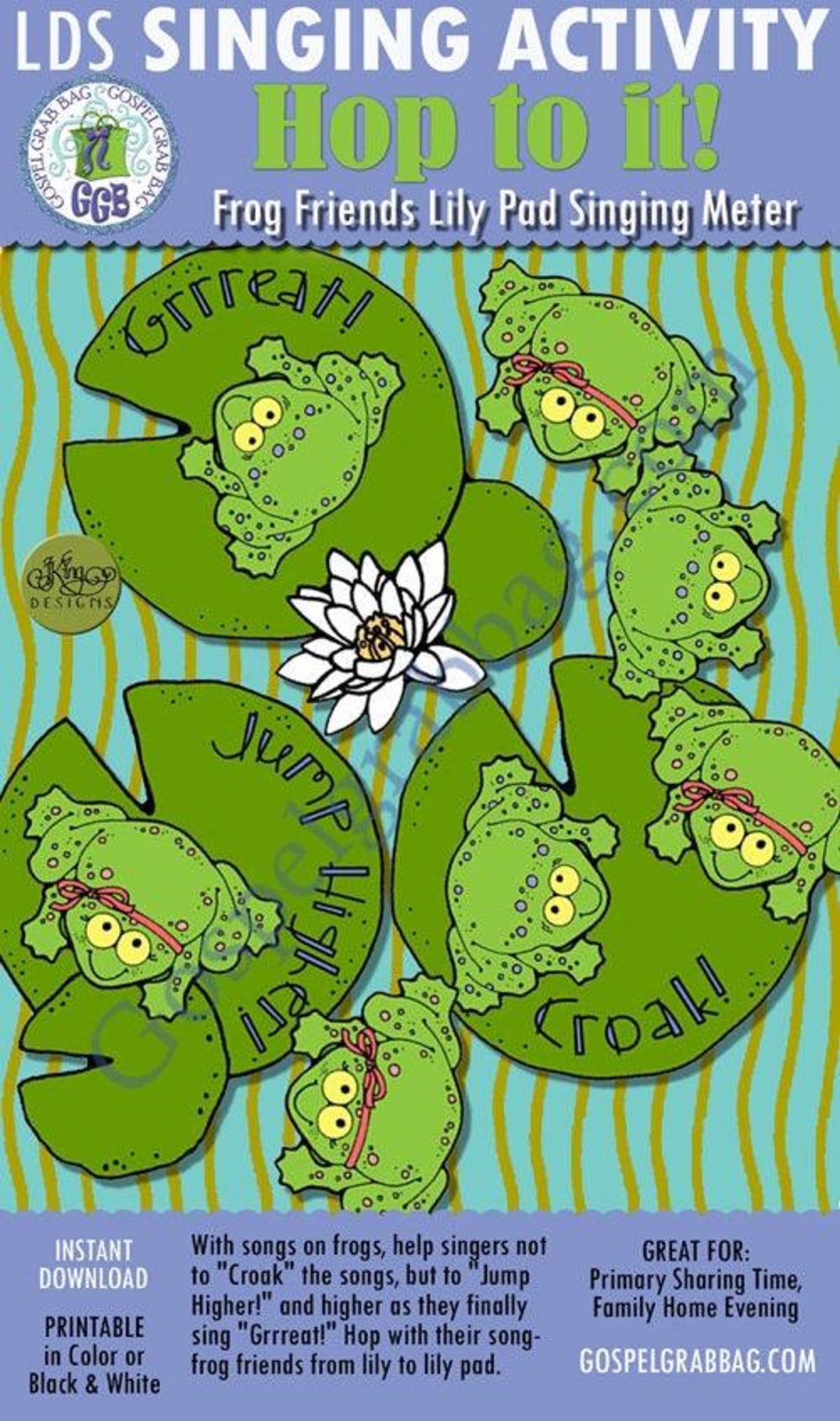 Primary Music Singing Activity, “frog Friends Hop to It!” Lily-pads ...