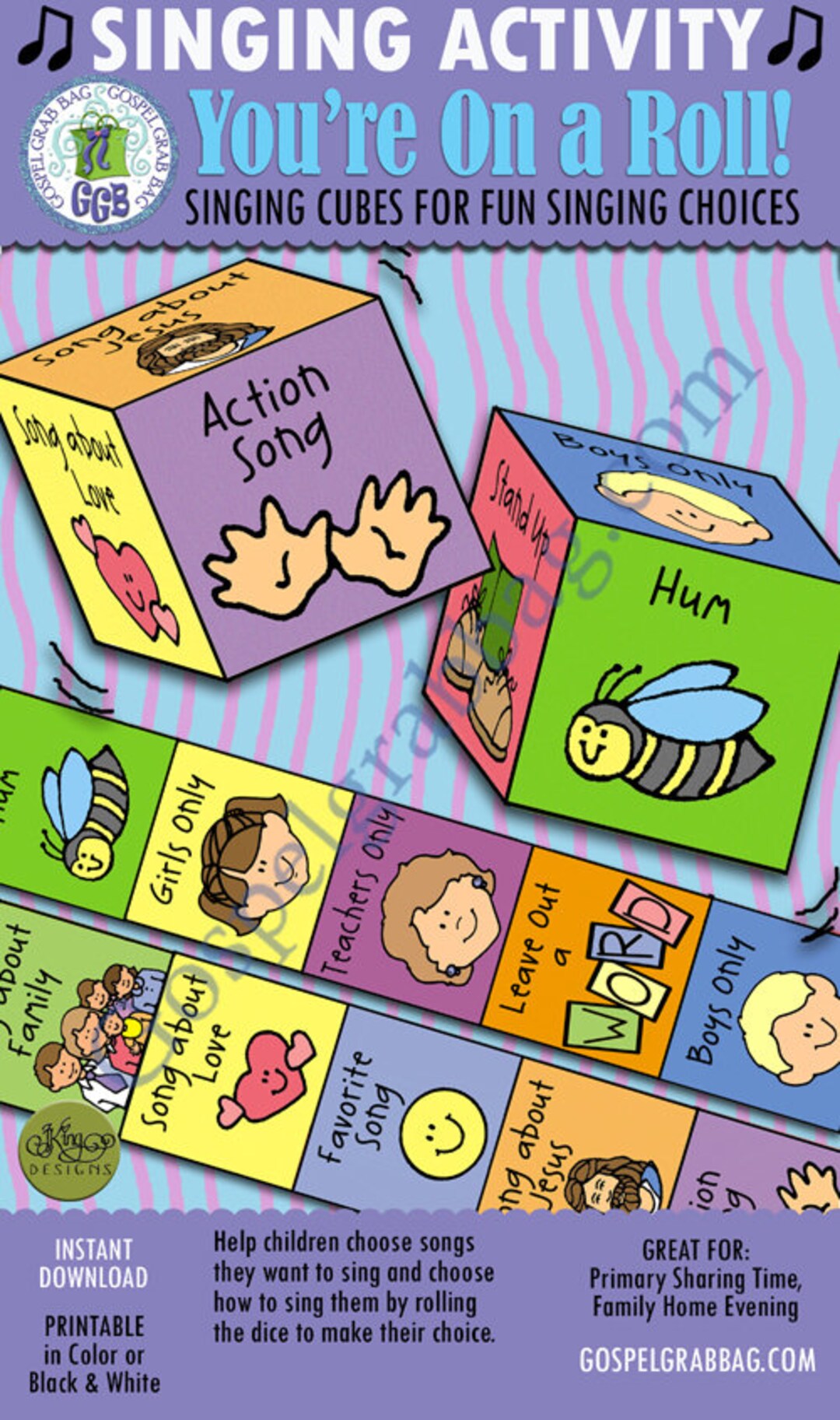 Primary Music Singing Activity, “you’re-on-a-roll” Singing Cubes for ...