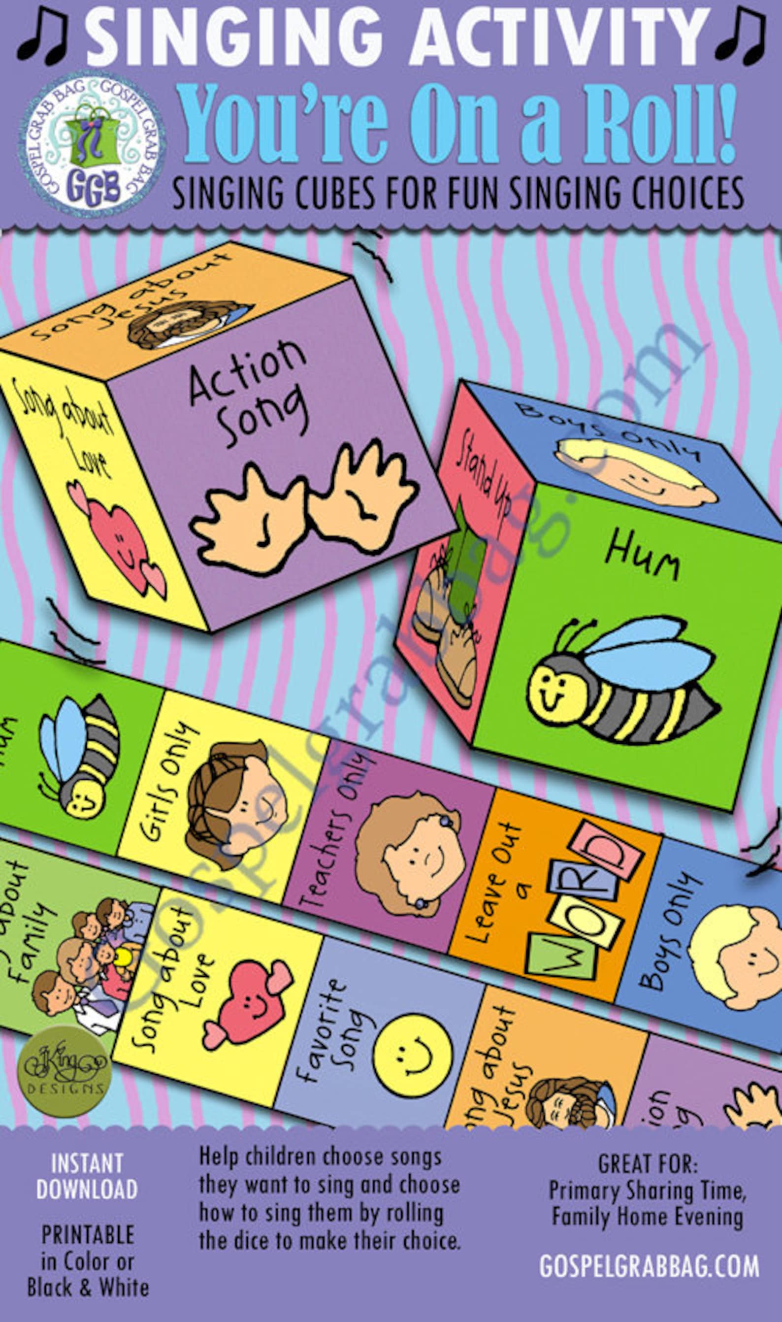 Primary Music Singing Activity, “you’re-on-a-roll” Singing Cubes for ...