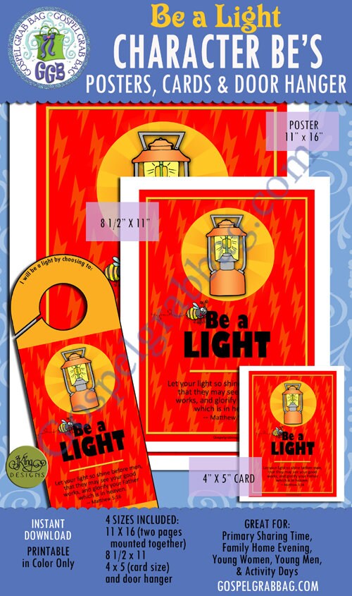 Come Follow Me BUNDLE #2 "character Be's": Be Still, Positive, Involved ...