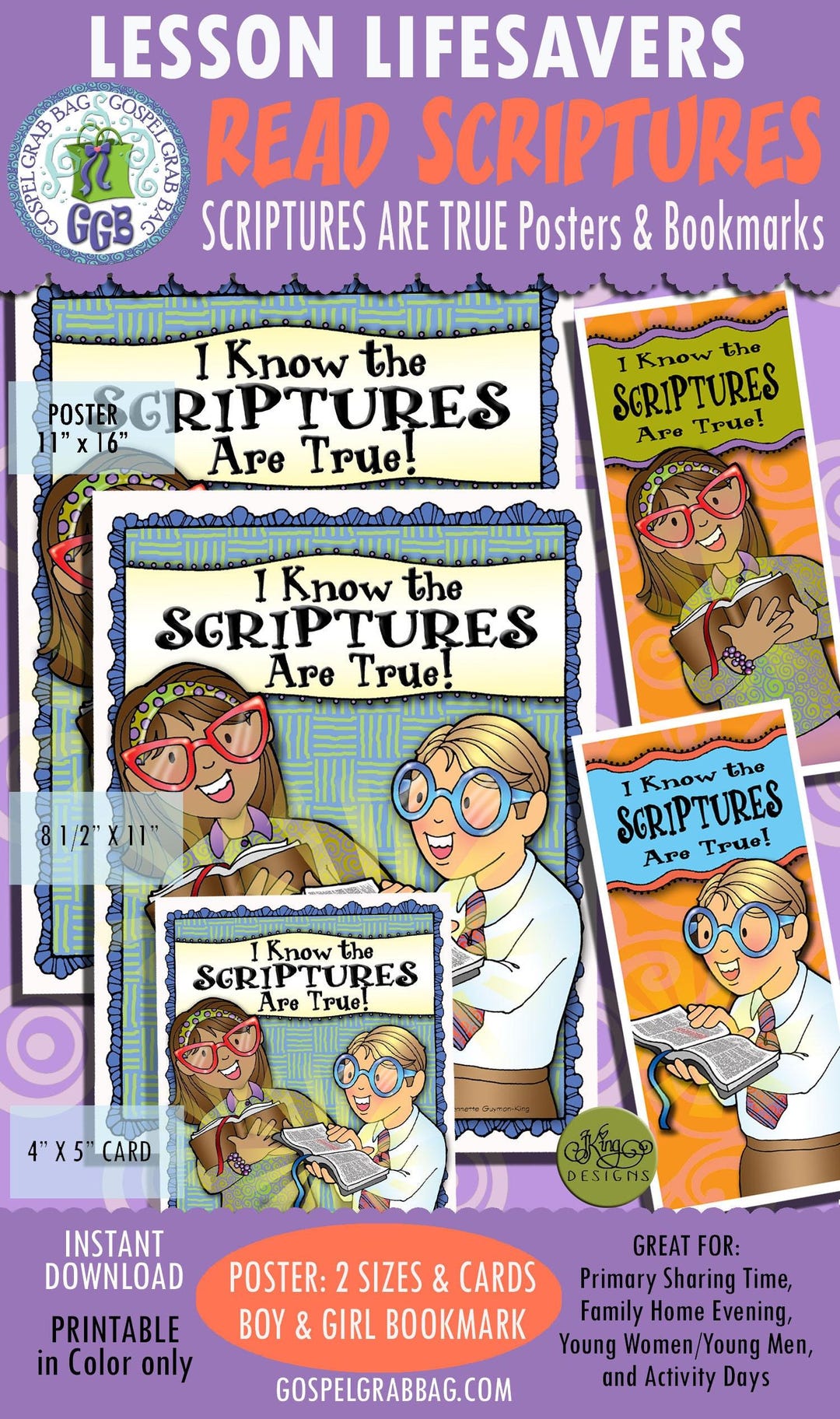 Come, Follow Me "i Know the Scriptures!" Theme Posters Cards, Bookmark ...