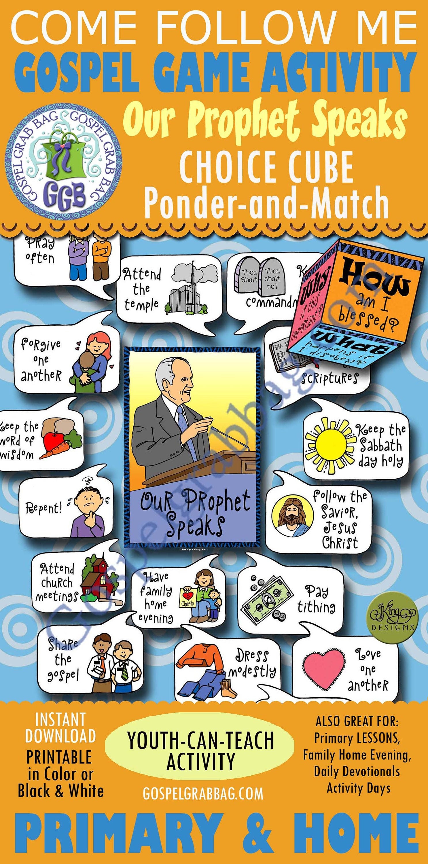 FOLLOW the PROPHET ACTIVITY Prophet Speaks Match Game "the Living ...