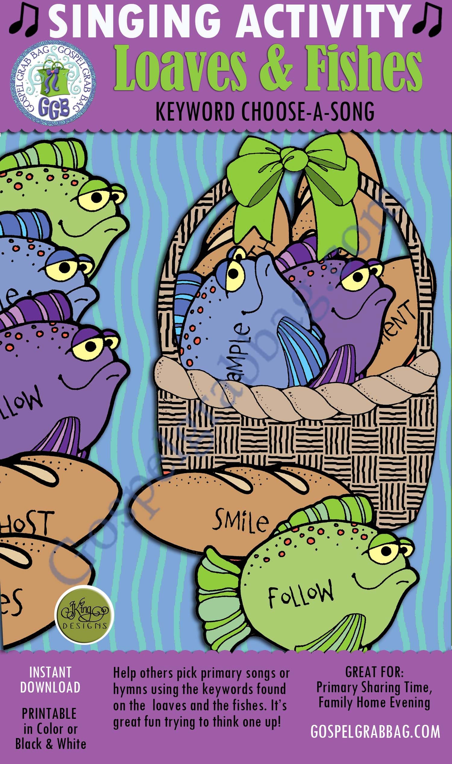 Primary Music Singing Activity loaves and Fishes - Etsy